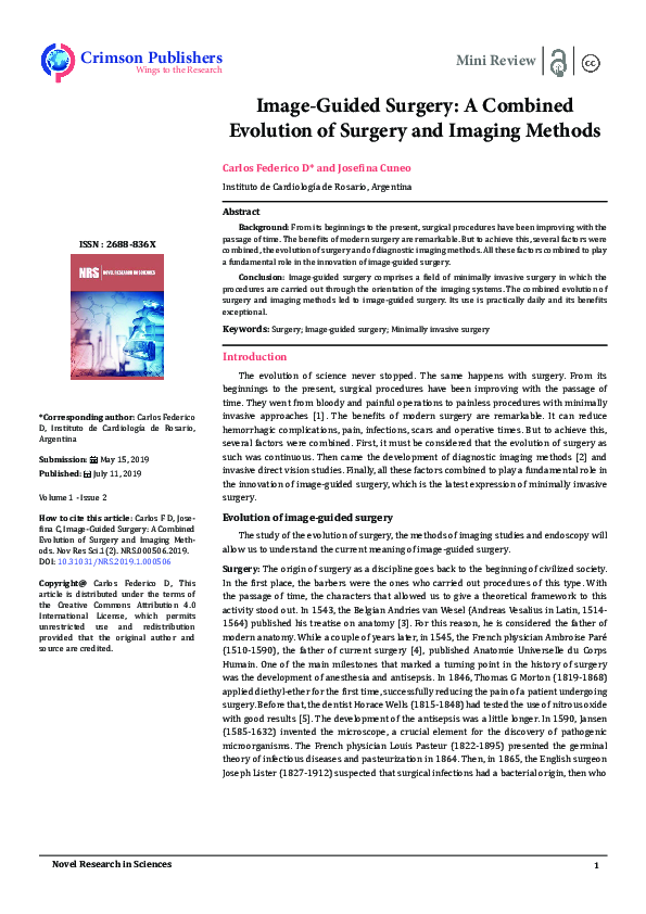 (PDF) Image-Guided Surgery: A Combined Evolution of Surgery and Imaging ...