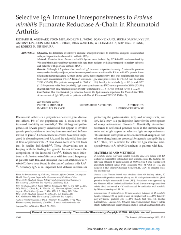 (PDF) Selective IgA immune unresponsiveness to Proteus mirabilis ...
