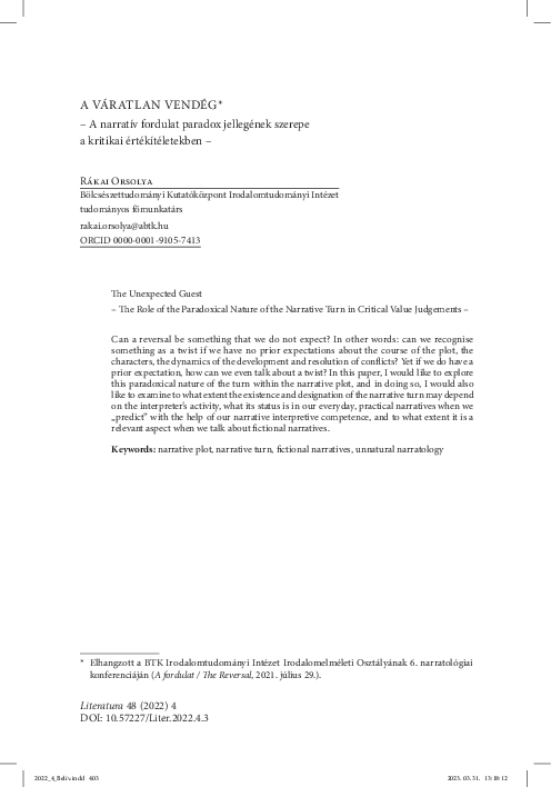 (PDF) A váratlan vendég