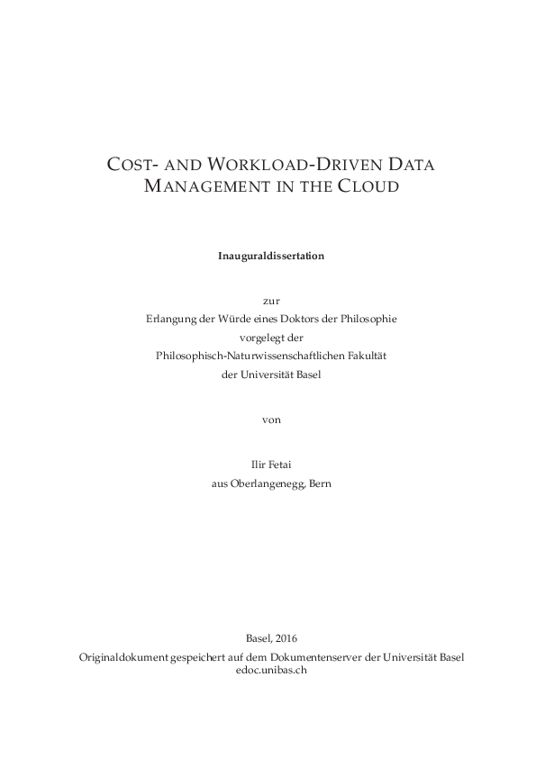 (PDF) Cost- and workload-driven data management in the cloud | Ilir Fetai - Academia.edu