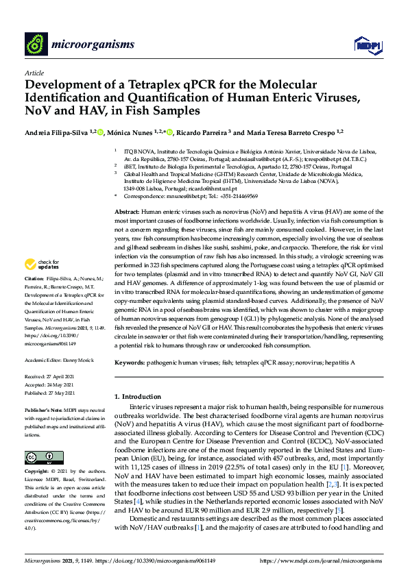 Pdf Development Of A Tetraplex Qpcr For The Molecular Identification And Quantification Of
