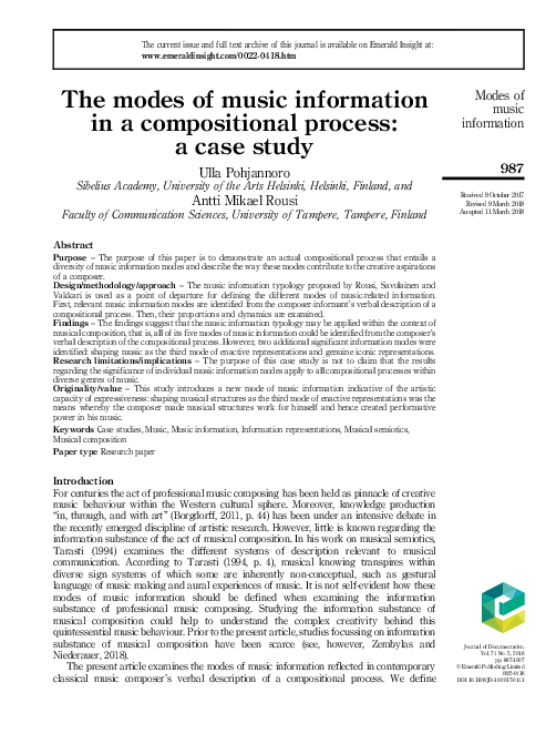 (PDF) The modes of music information in a compositional process: a case ...