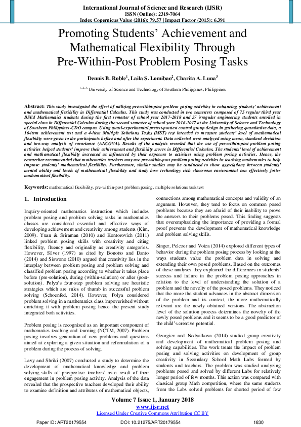 (PDF) Promoting Students’ Achievement and Mathematical Flexibility ...