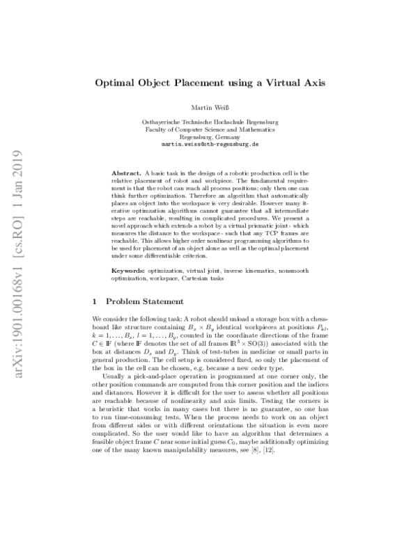 (PDF) Optimal Object Placement Using a Virtual Axis