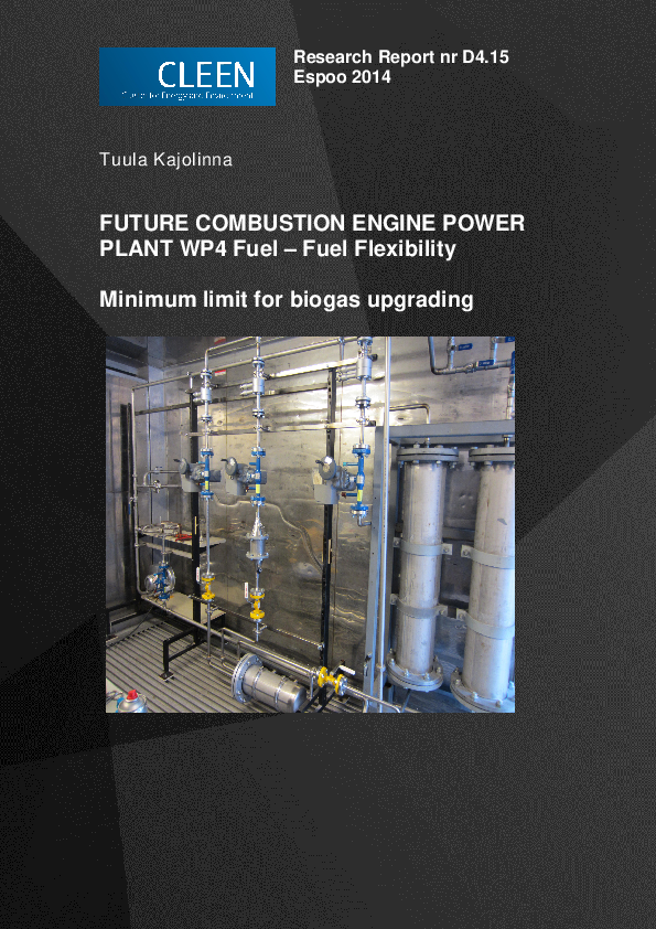 (PDF) FUTURE COMBUSTION ENGINE POWER PLANT WP4 Fuel – Fuel Flexibility Minimum limit for biogas ...