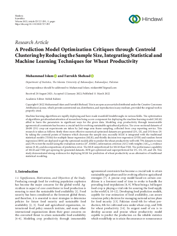 (PDF) A Prediction Model Optimization Critiques through Centroid Clustering by Reducing the ...