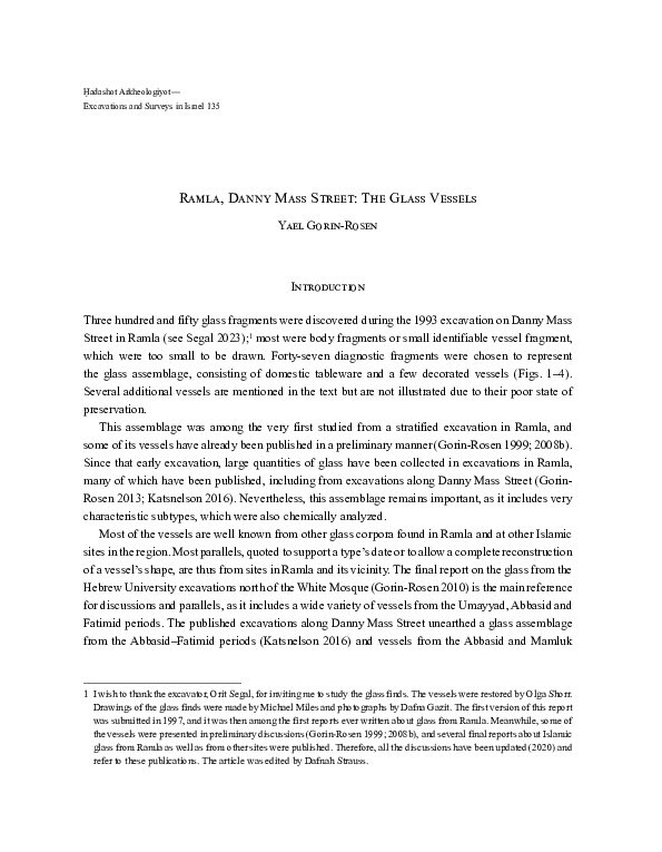 (PDF) Ramla, Danny Mass Street: The Glass Vessels