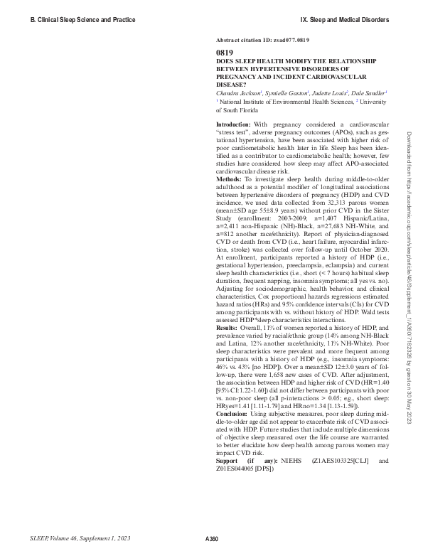 (PDF) 0819 Does Sleep Health Modify the Relationship Between Hypertensive Disorders of Pregnancy ...