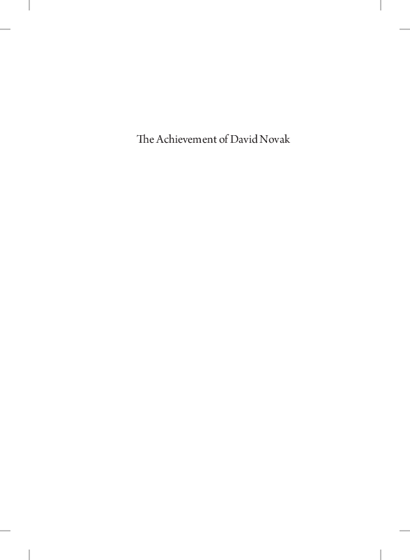 (PDF) The Achievement of David Novak