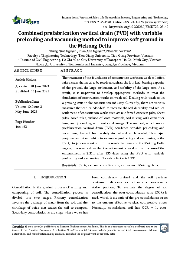 (PDF) Combined prefabrication vertical drain (PVD) with variable preloading and vacuuming method ...