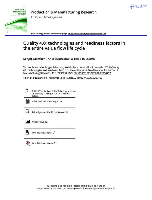 (PDF) Quality 4.0: technologies and readiness factors in the entire ...