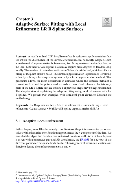 (PDF) Adaptive Surface Fitting with Local Refinement: LR B-Spline Surfaces