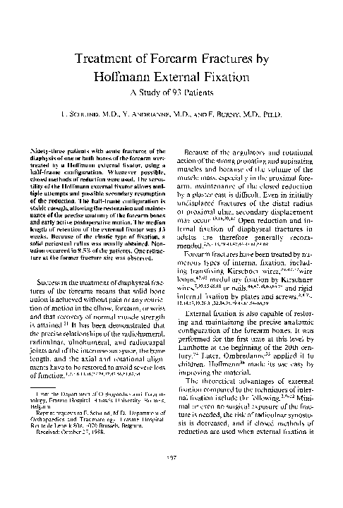 (PDF) Treatment of Forearm Fractures by Hoffmann External Fixation A ...