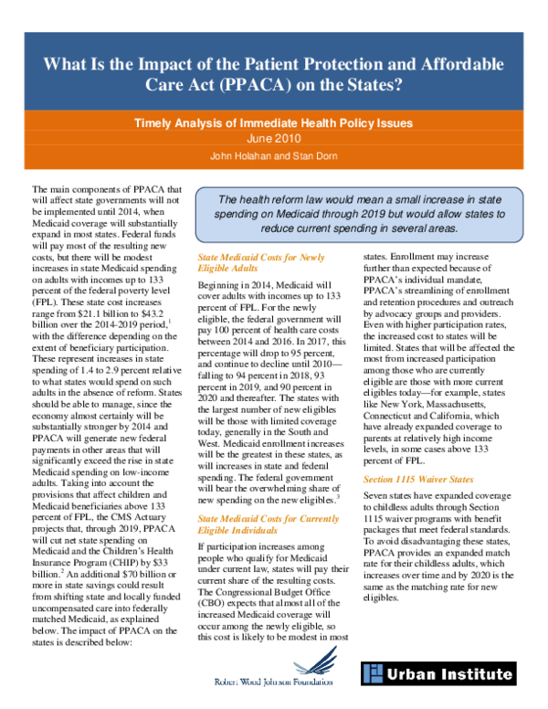(PDF) What Is the Impact of the Patient Protection and Affordable Care ...