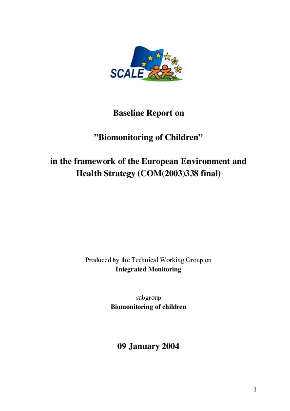 (PDF) Baseline Report on ”Biomonitoring of Children” in the framework ...