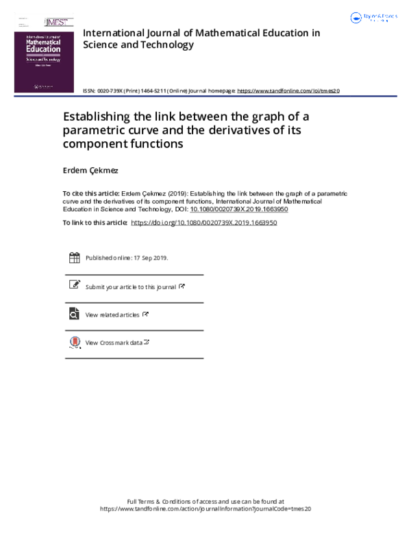 (PDF) Establishing the link between the graph of a parametric curve and ...