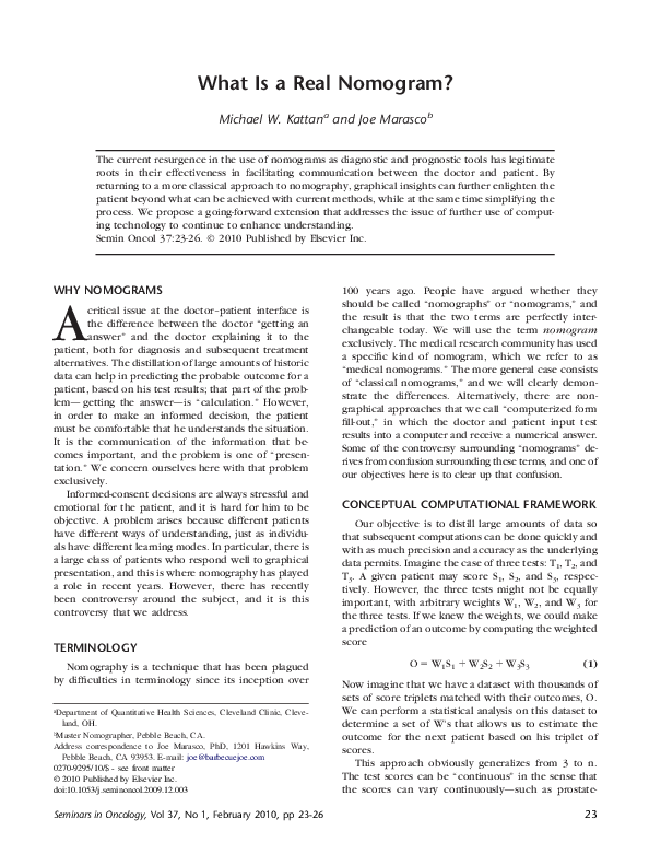 (PDF) What Is a Real Nomogram?