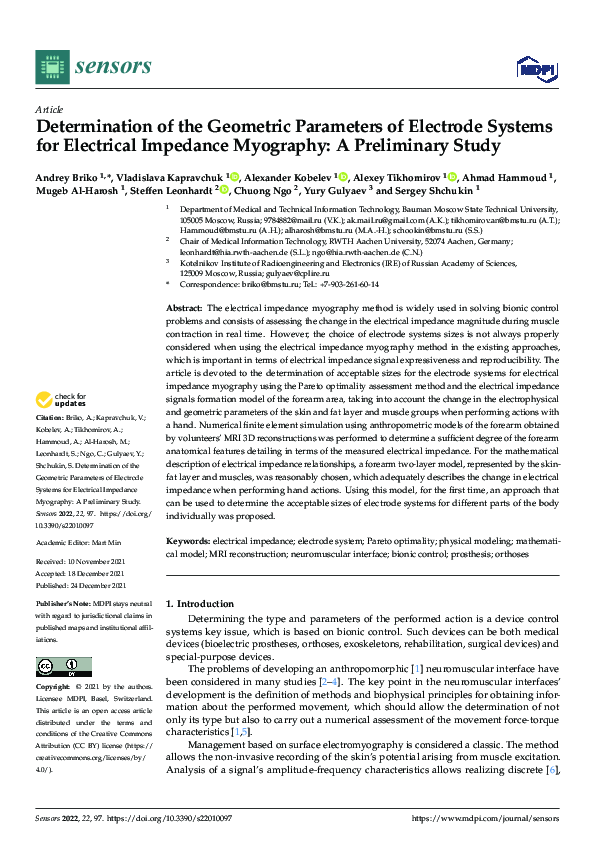 (PDF) Determination of the Geometric Parameters of Electrode Systems ...