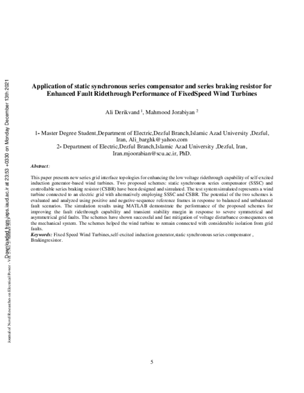 (PDF) Application of static synchronous series compensator and series braking resistor for ...