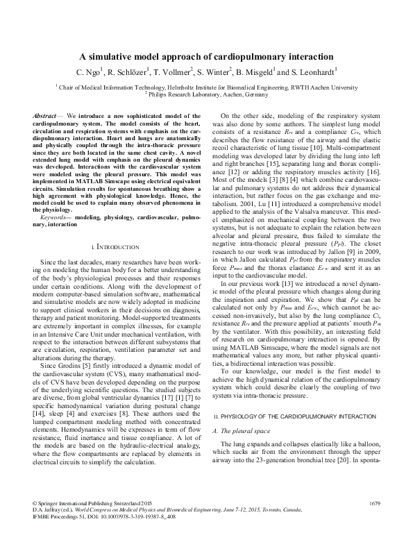 (PDF) A simulative model approach of cardiopulmonary interaction