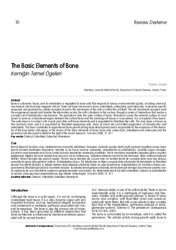 (PDF) The Basic Elements of Bone | Tumay Sozen - Academia.edu