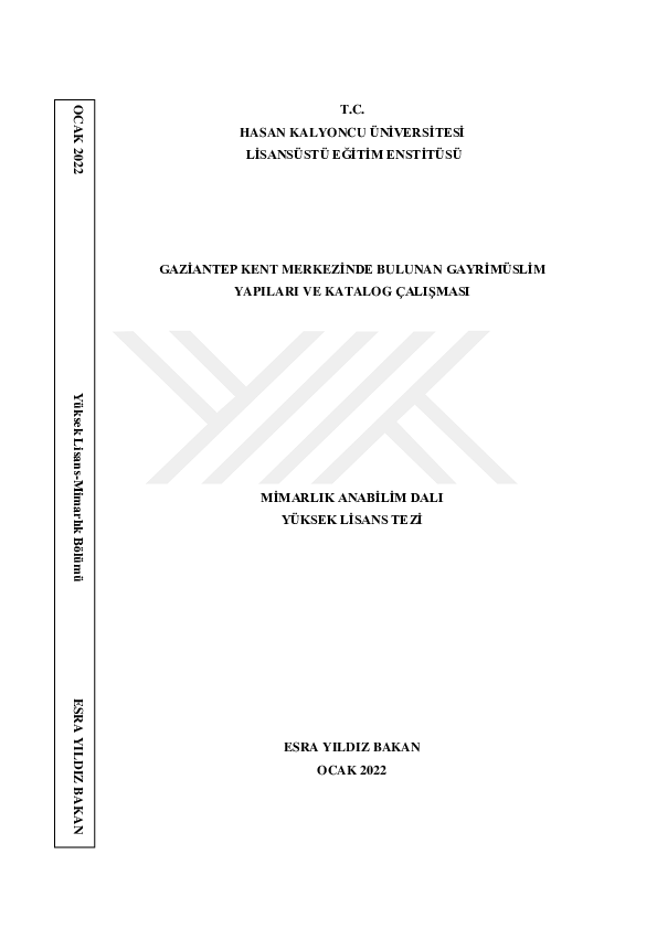 (PDF) NON-MUSLIM BUILDINGS AND CATALOG WORK IN GAZIANTEP CITY CENTER