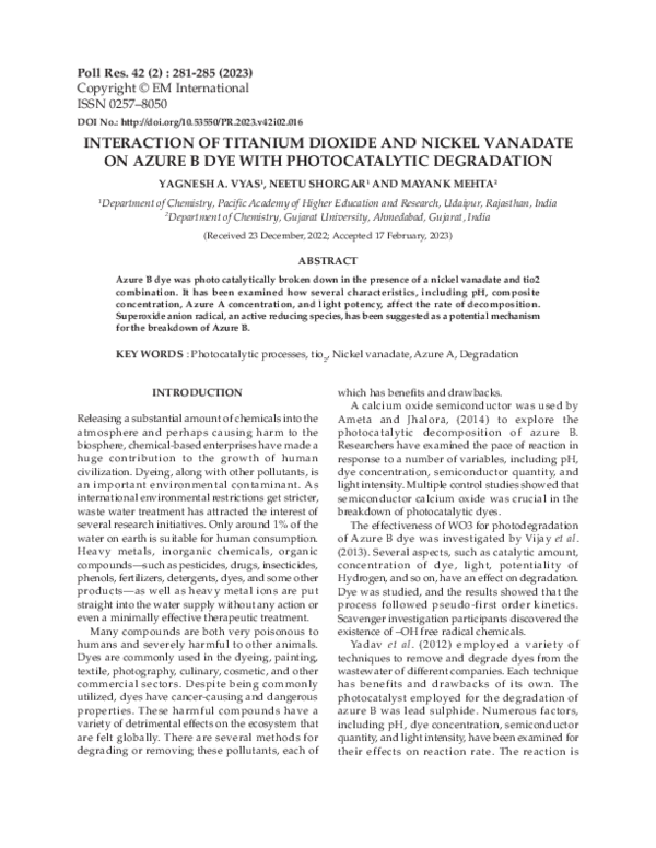 (PDF) Interaction of Titanium Dioxide and Nickel Vanadate on Azure B ...