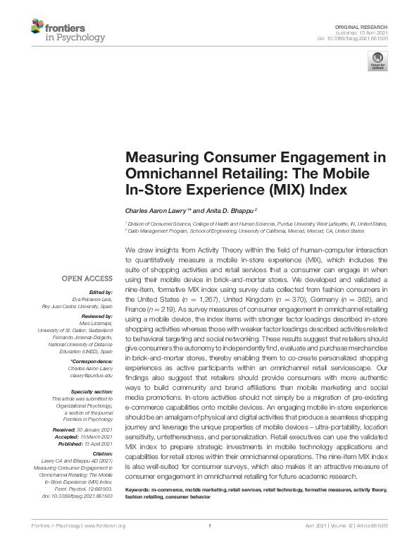 (PDF) Measuring Consumer Engagement in Omnichannel Retailing: The ...