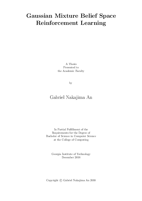 (PDF) Gaussian Mixture Belief Space Reinforcement Learning | Gabriel Nakajima An - Academia.edu