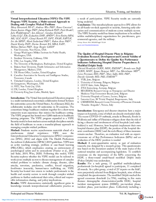(PDF) Virtual Interprofessional Education (VIPE)–The VIPE Program: VIPE Security, a Multi ...