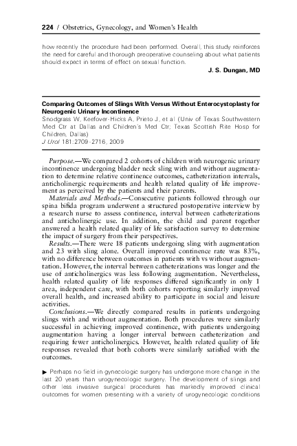 (PDF) Comparing Outcomes of Slings With Versus Without ...