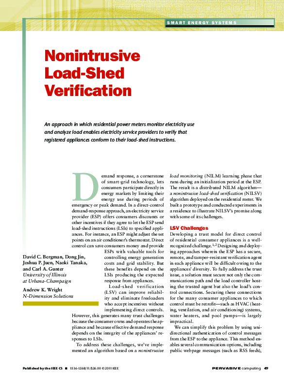 (PDF) Nonintrusive Load-Shed Verification