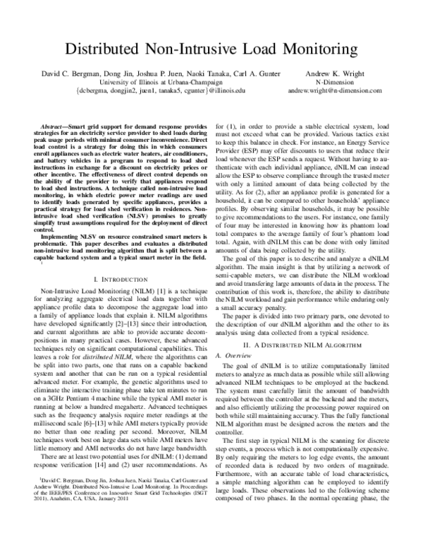 (PDF) Distributed non-intrusive load monitoring