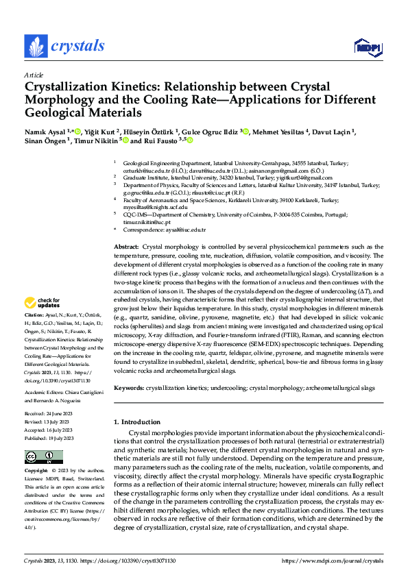 (PDF) Crystallization Kinetics: Relationship between Crystal Morphology ...