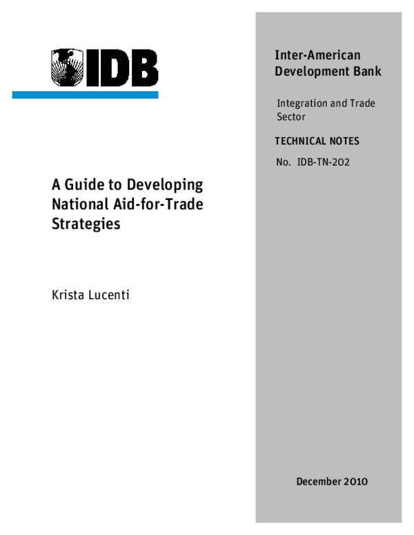 (PDF) A Guide to Developing National Aid-for-Trade Strategies
