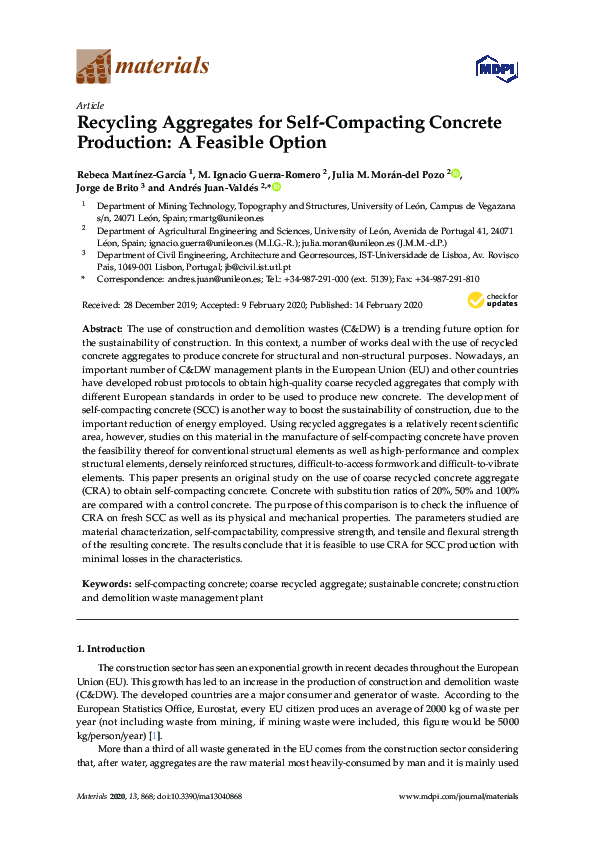 (PDF) Recycling Aggregates for Self-Compacting Concrete Production: A ...