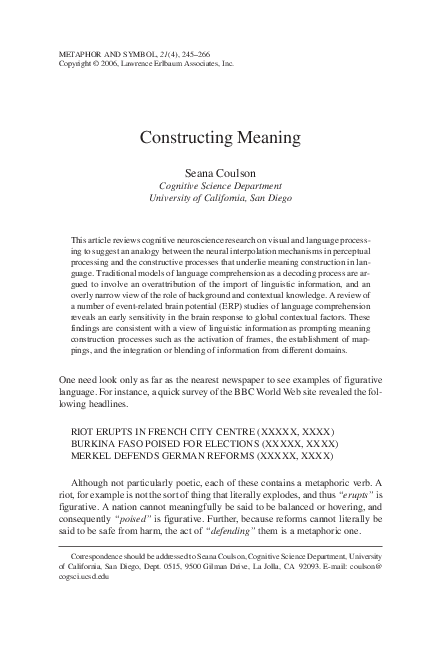 (PDF) Constructing Meaning