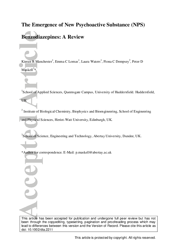 (PDF) The Emergence of New Psychoactive Substance (NPS) Benzodiazepines: A Review
