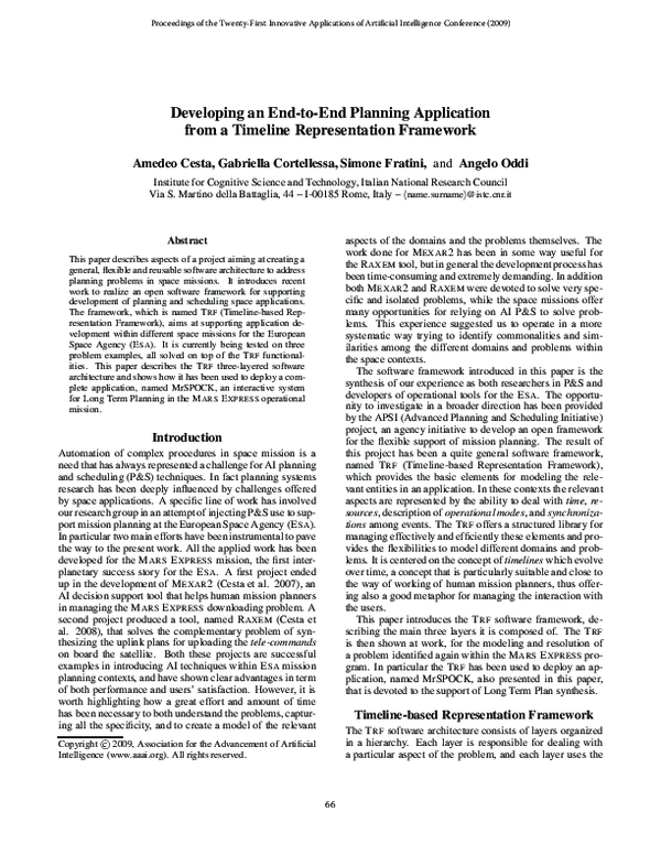 (PDF) Developing an end-to-end planning application from a timeline ...