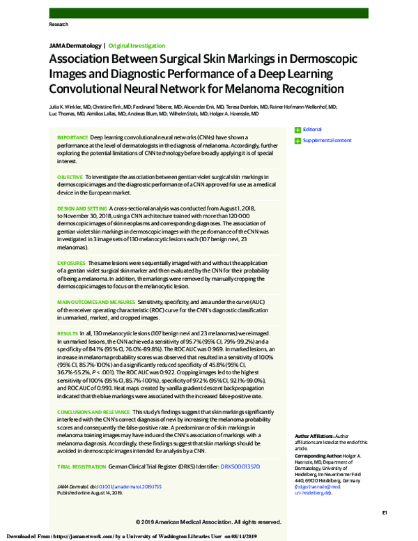 (PDF) Association Between Surgical Skin Markings in Dermoscopic Images ...