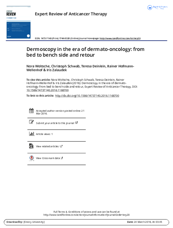 (PDF) Dermoscopy in the era of dermato-oncology: from bed to bench side ...