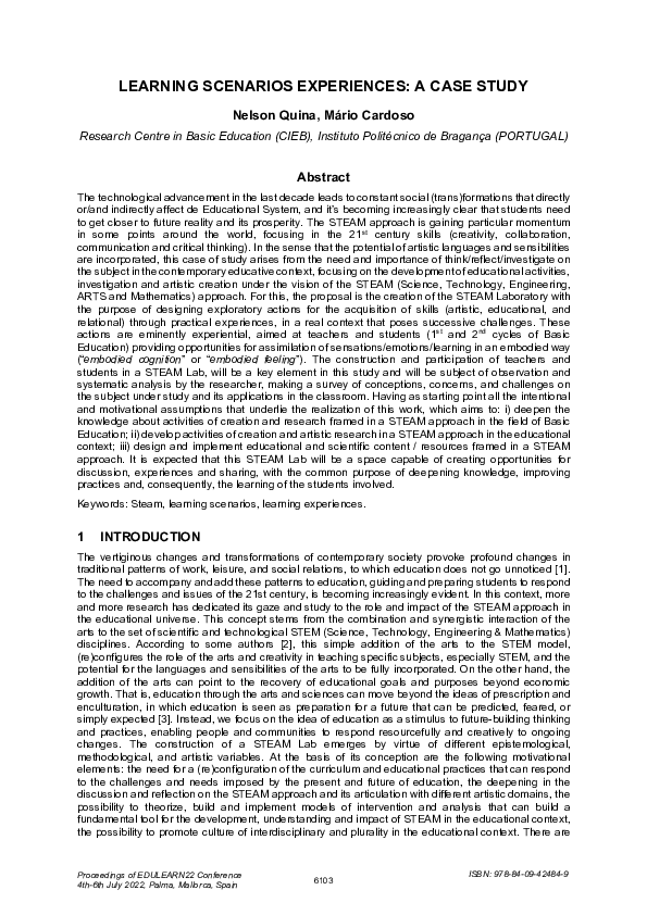 (PDF) Learning Scenarios Experiences: A Case Study | nelson quiña ...