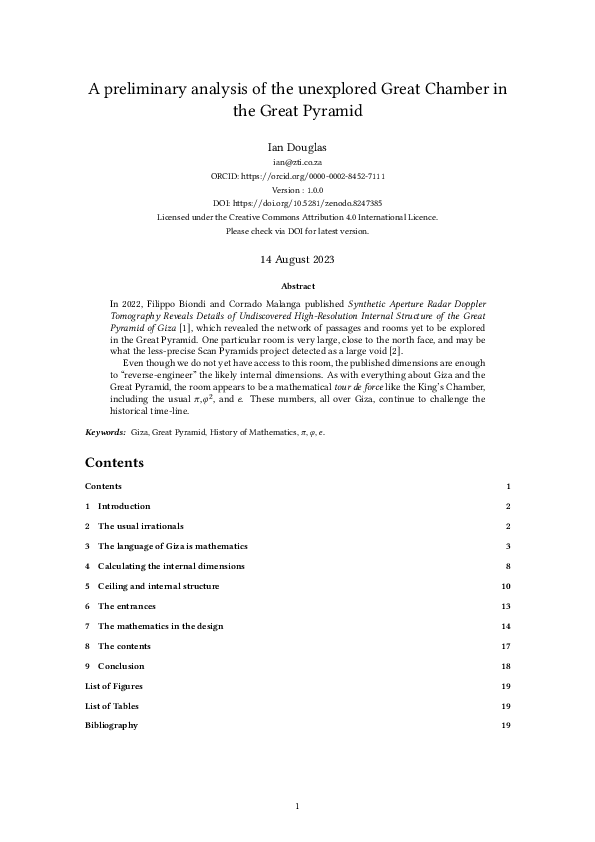 (PDF) A preliminary analysis of the unexplored Great Chamber in the ...