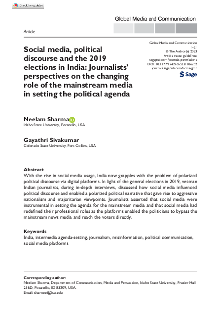 (PDF) Social media, political discourse and the 2019 elections in India ...