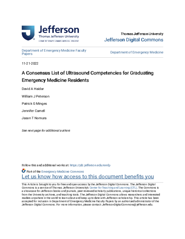 (PDF) A consensus list of ultrasound competencies for graduating ...