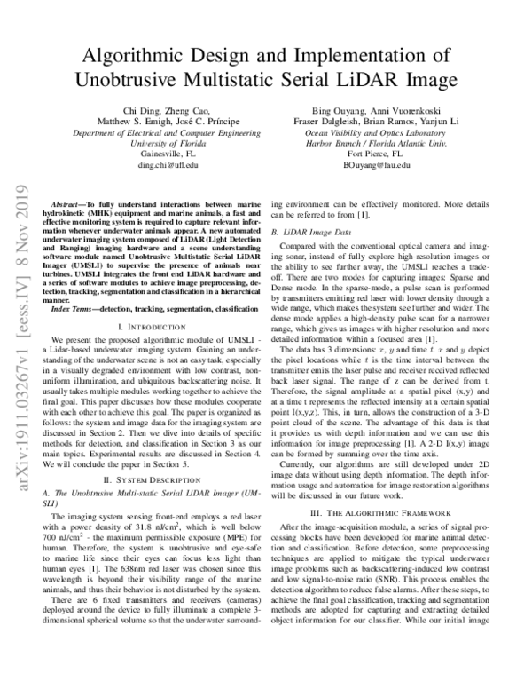 (PDF) Algorithmic Design and Implementation of Unobtrusive Multistatic ...