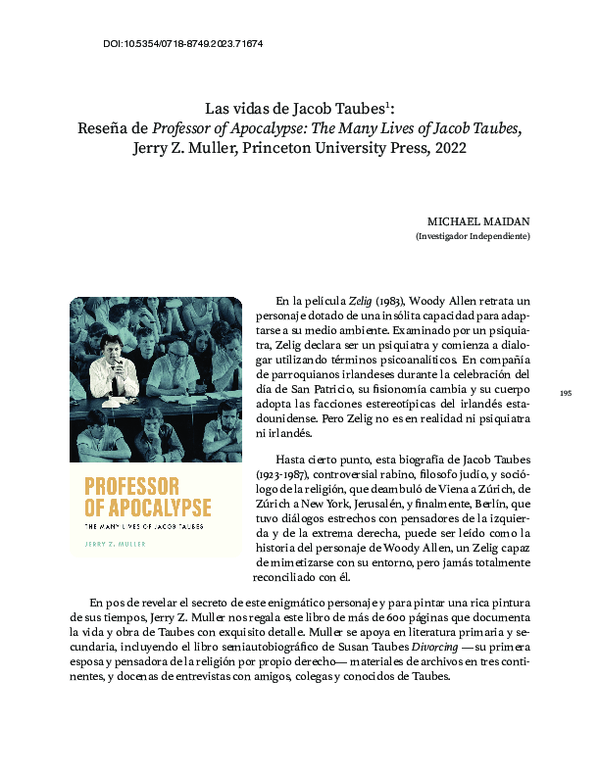 (PDF) Las vidas de Jacob Taubes