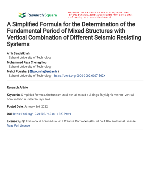 (PDF) A Simplified Formula for the Determination of the Fundamental ...