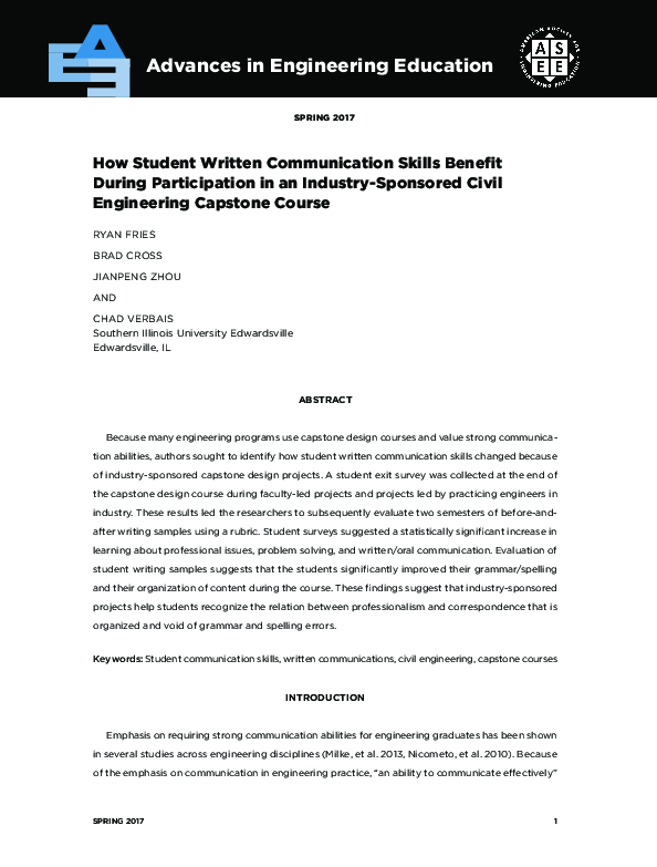 (PDF) How Student Written Communication Skills Benefit during ...