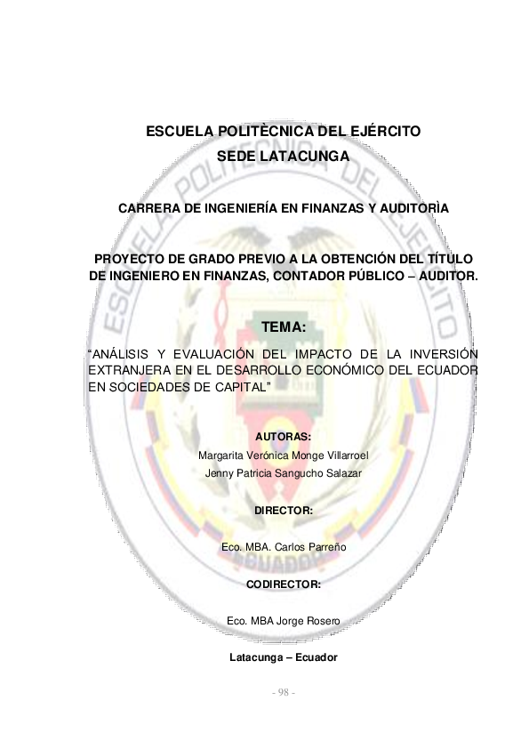 (PDF) Análisis y evaluación del impacto de la inversión extranjera en el desarrollo económico ...